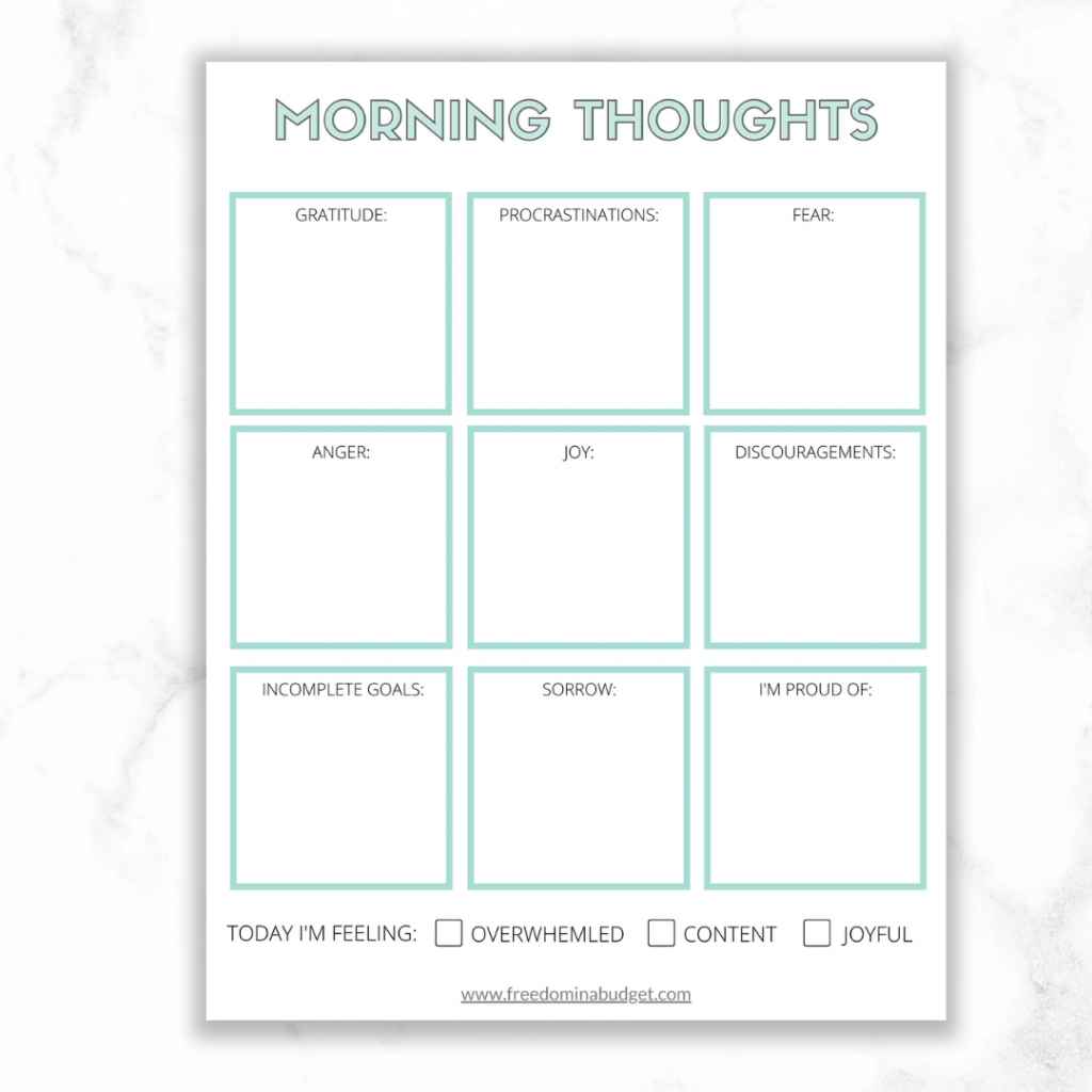 MORNING THOUGHTS PRINTABLE – Freedom In A Budget