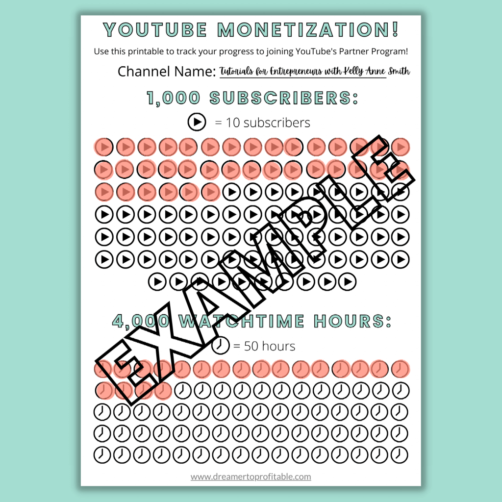 YouTube Monetization Tracker Printable – Freedom In A Budget