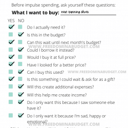 Impulse Spending Checklist Printable – Freedom In A Budget