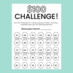 $100 Challenge Printable! – Freedom In A Budget