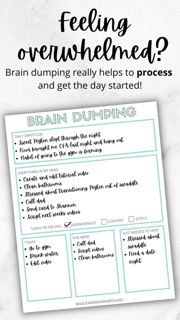 How to Declutter Your Mind with a Brain Dump – Freedom In A Budget