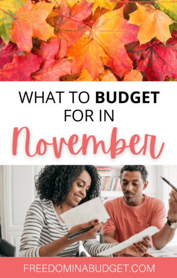What To Budget For In November – Freedom In A Budget